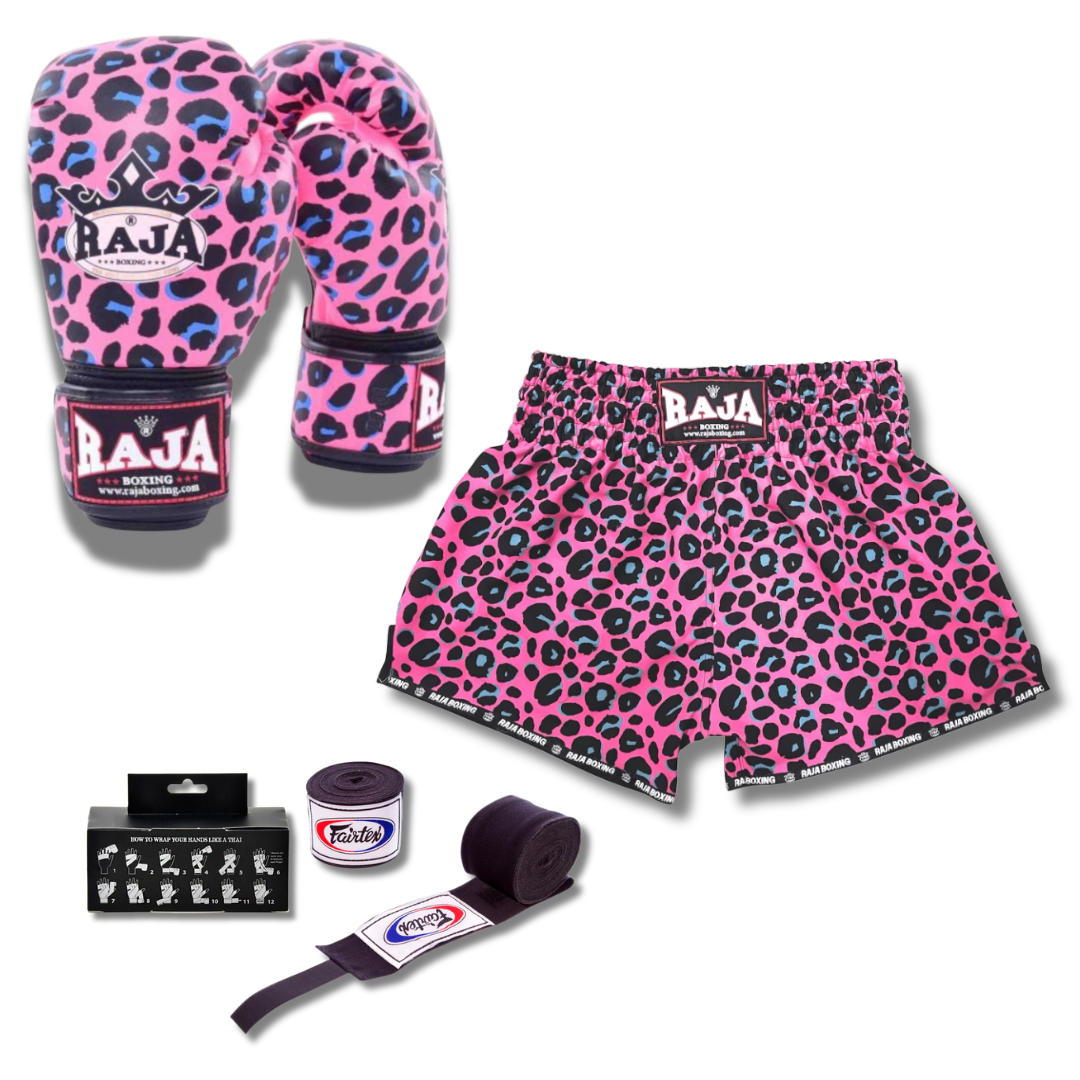 Raja Combo Set - Leopard Pink – KICKPUNCHELBOW